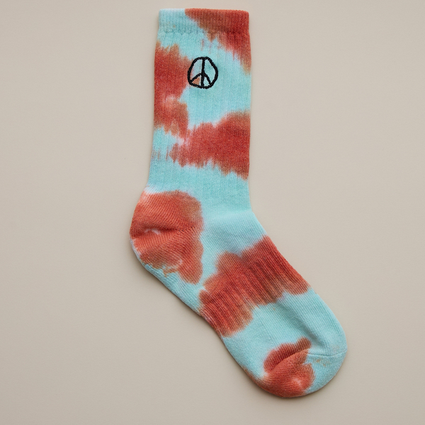 PEACE TIE DYE SOCKS オレンジ×ライトブルー – we hub online
